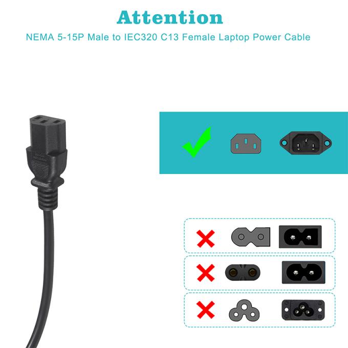 2 Pin AC Power Cord European Power Cords With IEC C13 Connector PVC ...