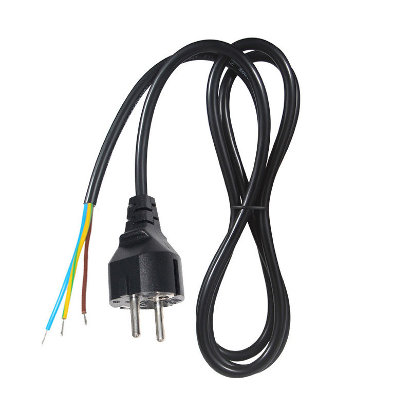 EU Pigtail Power Cord | Schuko Plug to Bare End Replacement Cable