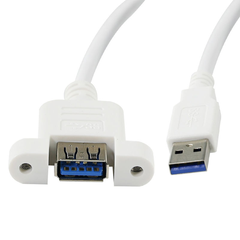 USB 3.0 A Male to Female Extension Cable with Panel Mount Screw Holes ...