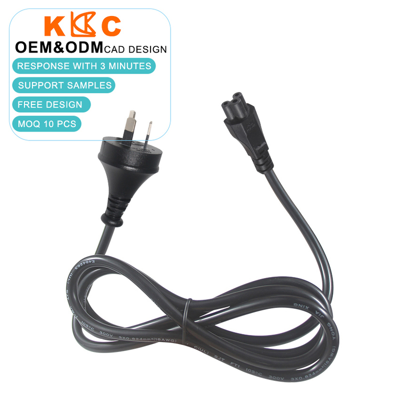 3-Pin AU to IEC C5 Power Cord 1.8m Black