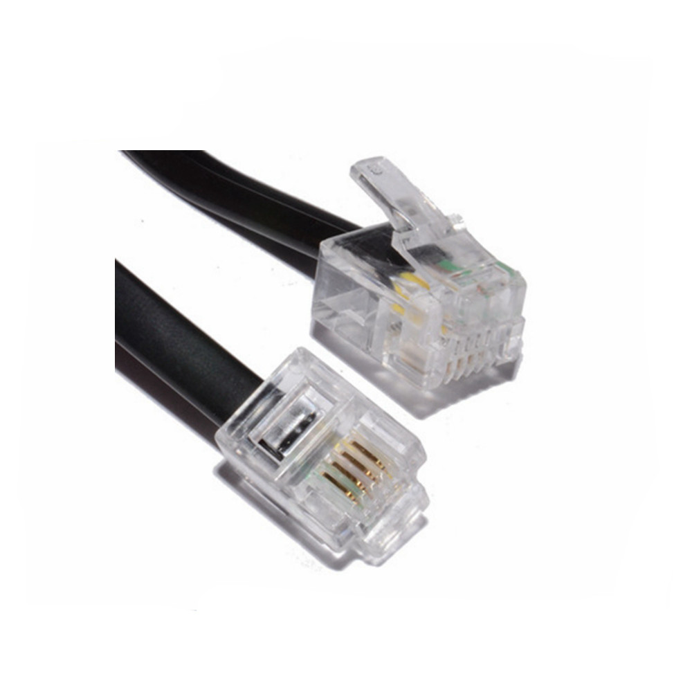 RJ12 to RJ12 Flat Telephone Cable - 6P6C Business Grade Flat Phone Line ...