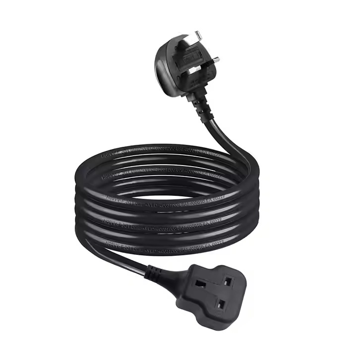 UK 3-Pin Plug Male to Female Power Extension Cord - Power Cable for ...